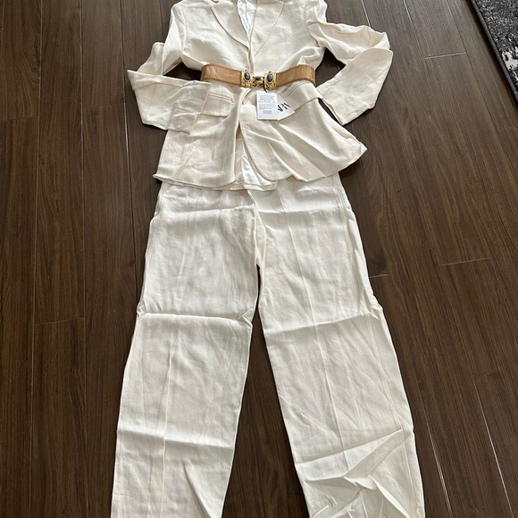 Zara | Pants & Jumpsuits | Zara 0 Quality Linen Fill Pants Suit | Poshmark